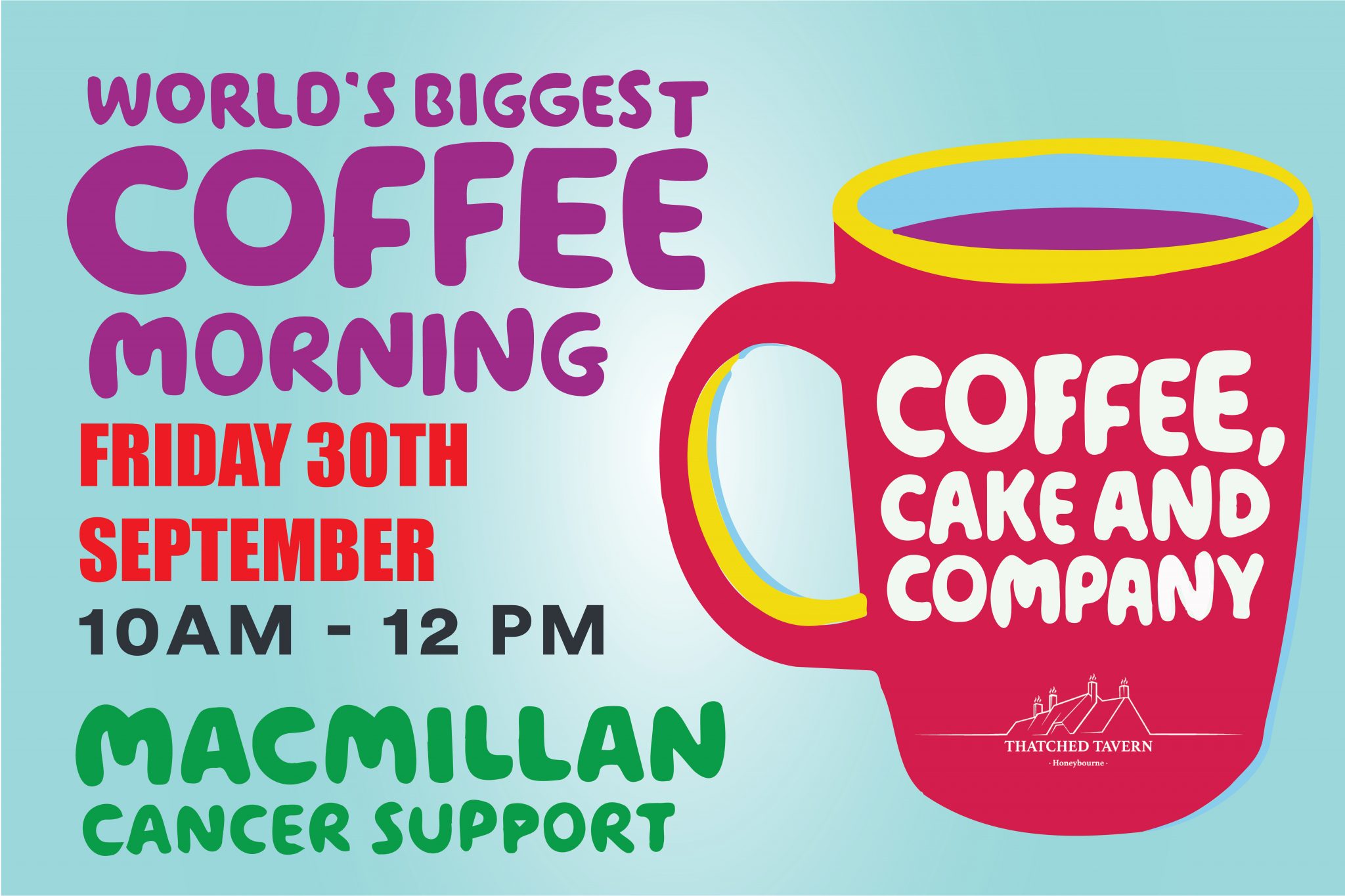 Macmillan Coffee Morning at The Thatched Tavern Honeybourne – Friday ...